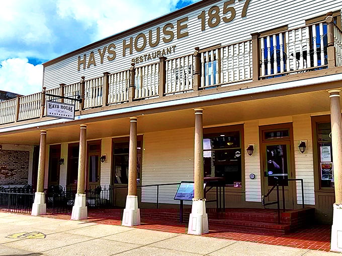Hays House stands as a monument to historic dining. That balcony has witnessed more Kansas history than your high school textbook!
