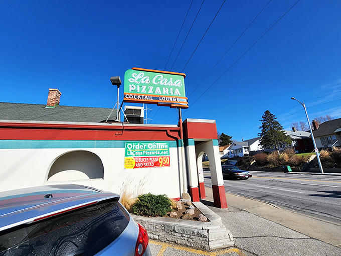 La Casa's vintage sign is like spotting an old friend across a crowded room. Some classics never fade! 