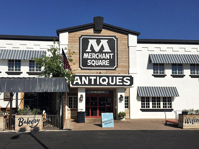 Merchant Square's impressive façade promises antique adventures within. Like a museum where everything has a price tag—and you can take it home!