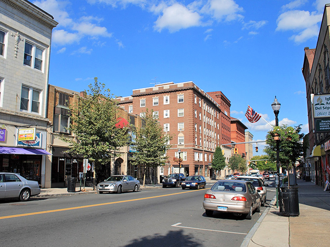 New Britain's historic brick buildings stand proudly along Main Street, housing local businesses in this affordable central Connecticut city.