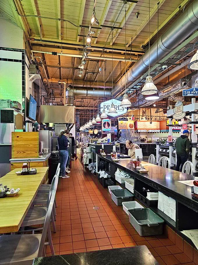 Pearl's bustling interior hums with the energy of serious oyster lovers discussing briny treasures like wine connoisseurs.