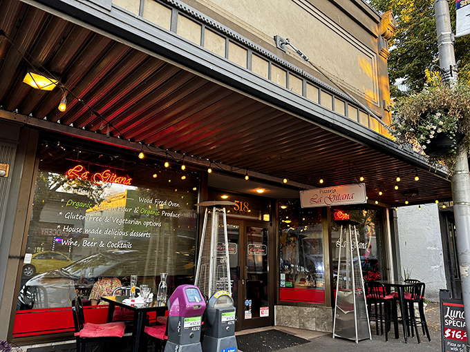 La Gitana's string lights create that "did we just teleport to Italy?" ambiance that makes pizza taste even better as evening falls.