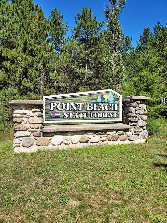 Point Beach State Forest's welcome sign promises adventures that Instagram filters simply can't improve upon.