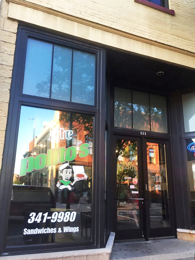 Polito's storefront might be simple, but those giant New York-style slices inside are anything but basic. 