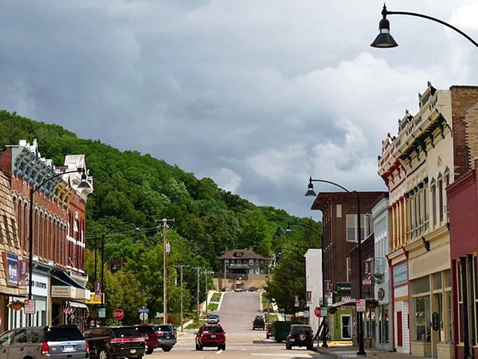 Mineral Point's historic downtown seems to rise from the hills, offering a glimpse of Wisconsin's past with modern comforts. 