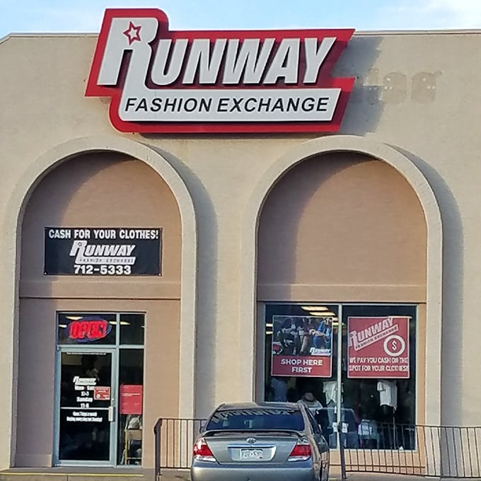 Runway Fashion Exchange's distinctive signage hints at the fashion-forward finds waiting inside this Grand Junction gem.