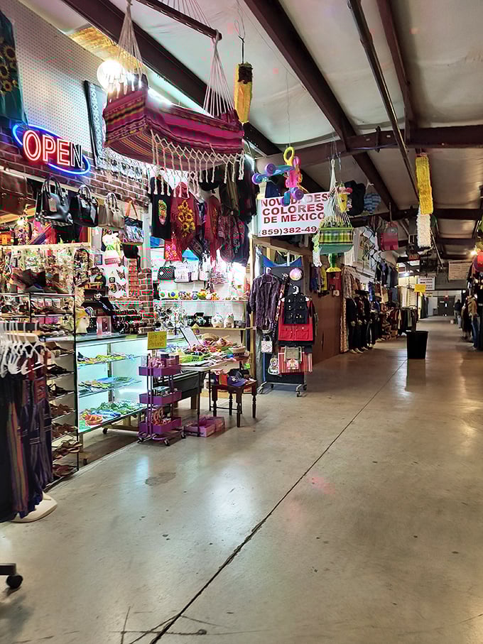 Shelby County Flea Market welcomes you to browse through vibrant stalls filled with colorful clothing, unique handbags, and charming Mexican imports.