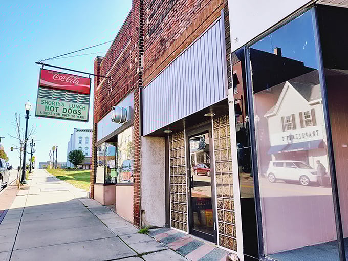 That vintage Coca-Cola sign is like a bat signal for hot dog lovers. Shorty's Lunch has been answering the call for decades.