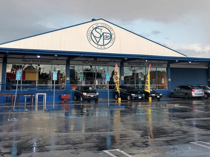 St. Vincent de Paul's massive blue building stands like a fortress protecting treasures waiting to be discovered.