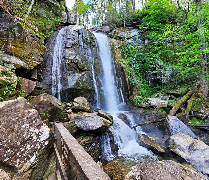 South Mountains' waterfalls tumble over ancient stone ledges. Nature's symphony in liquid form!