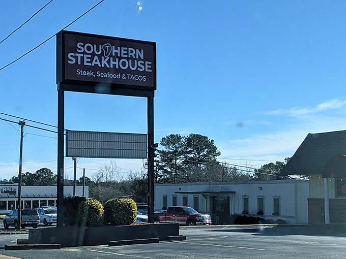 Southern Steakhouse keeps it simple outside&mdash;they're saving all the drama for what happens on your plate.