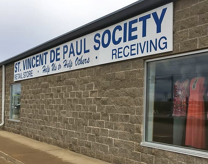 Mission and merchandise unite! St. Vincent de Paul's no-nonsense exterior houses an impressive collection of household treasures.