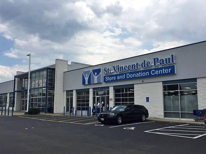 Modern thrifting with a mission! The sleek design and spacious entrance invite treasure hunters of all experience levels.