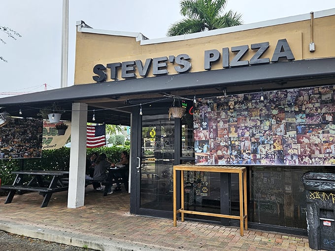 Steve's unassuming fa&ccedil;ade covers walls plastered with memories. Where Miami locals have been folding enormous slices for generations.