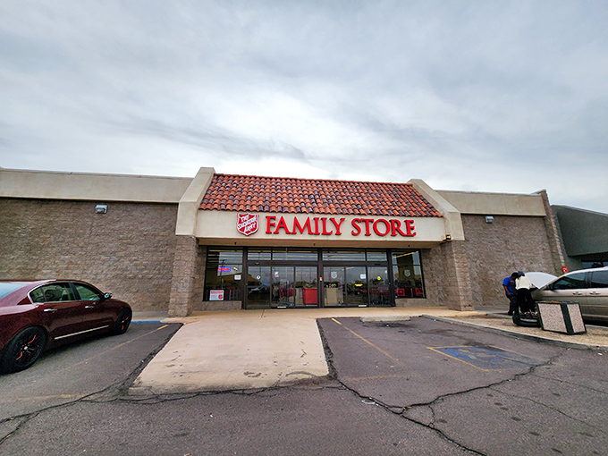 This Salvation Army's Spanish-style roof tiles add architectural interest to a store filled with practical treasures and unexpected finds.