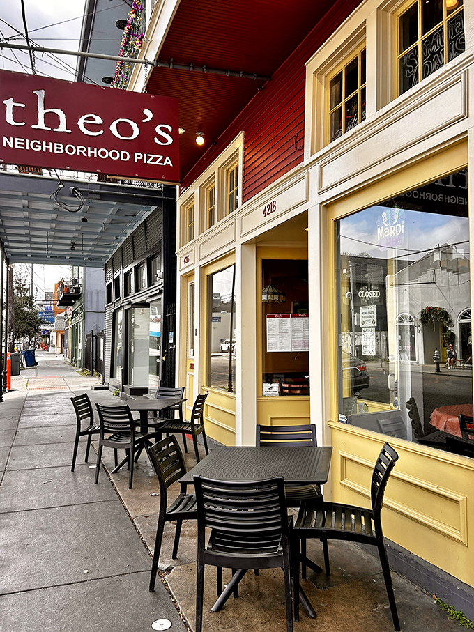 That cheerful yellow facade brightens Magazine Street almost as much as their pizza brightens your day.