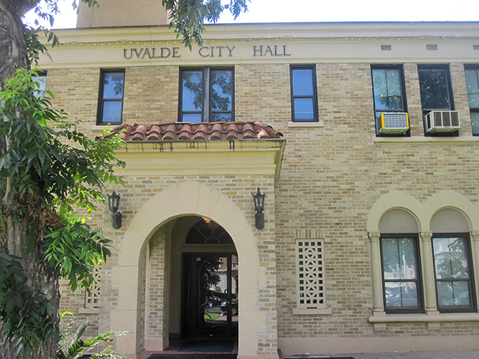 Uvalde City Hall's Mediterranean-inspired architecture hints at the cultural richness found in this affordable healthcare-adjacent community.