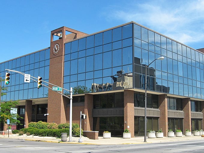 The sun-drenched streets of Anderson showcase a downtown where every building tells a different chapter of Indiana history.