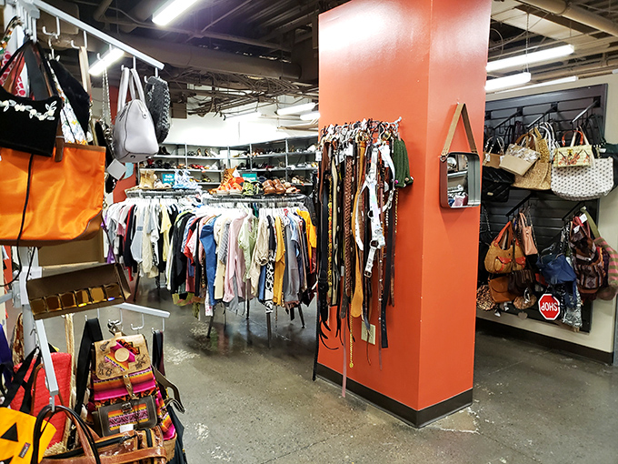 Vintage handbags hang like exotic fruit, ready to be plucked by fashion-forward shoppers with champagne taste and beer budgets.