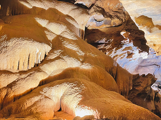 Ancient stone corridors where every surface tells Earth's story. This natural time capsule has been developing its look since before the dinosaurs disappeared.