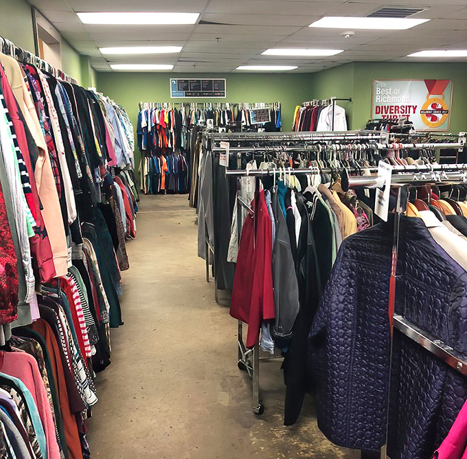 Inside these racks of carefully organized clothing lies the potential for completely reinventing your wardrobe on a shoestring budget.