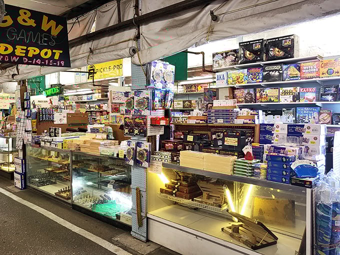 Games galore fill this booth with puzzles, classics, and enough options to power endless family nights.