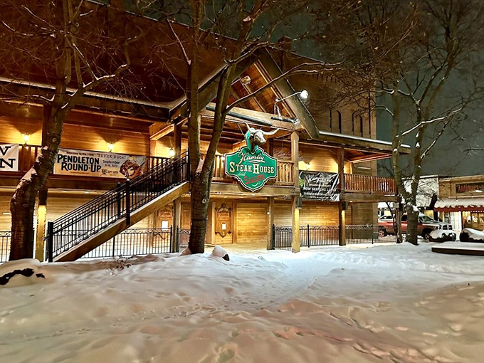 Snow dusts the ground outside Hamley's, but inside awaits the kind of steak that warms you from the inside out.