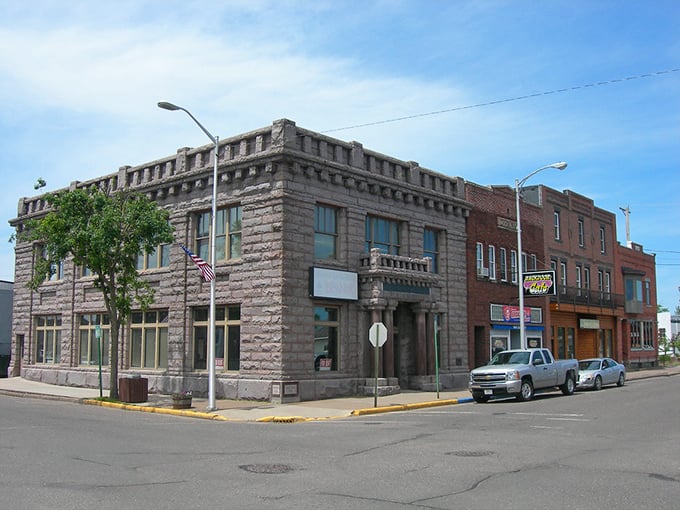 Marinette's downtown intersection captures that perfect moment when small-town affordability meets unexpected charm.