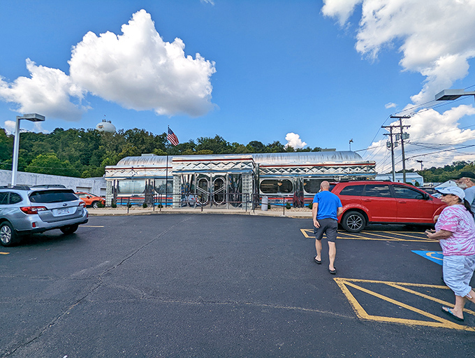 The classic American diner in all its metallic glory &ndash; Maddy's shines bright enough to guide hungry travelers for miles.