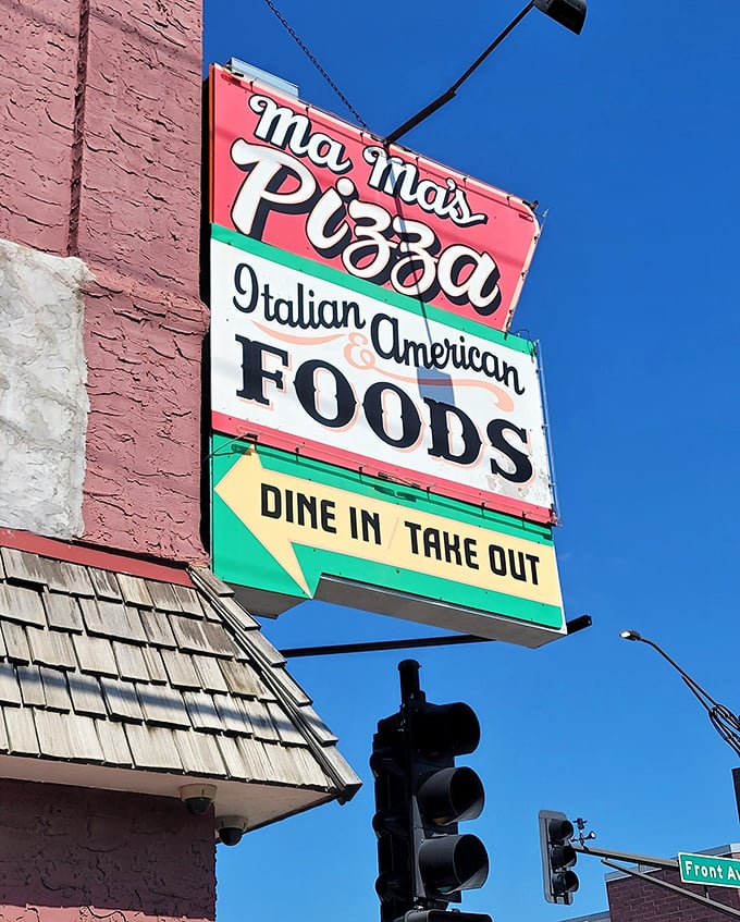 Mama's Pizza: The "Italian & American Foods" promise on the sign is more than words&mdash;it's a delicious commitment that spans generations.