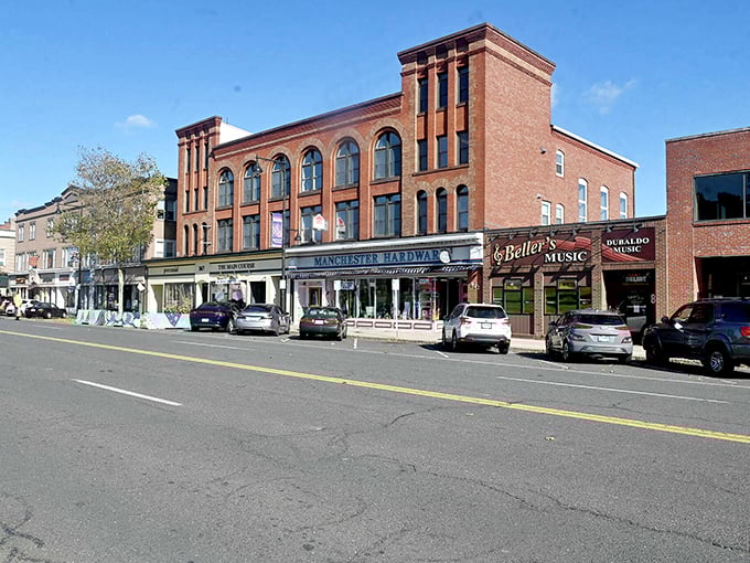 The classic Main Street in Manchester offers small-town shopping with big savings for Social Security-conscious residents.