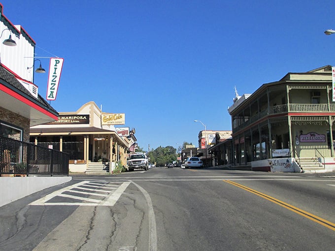 Main Street Mariposa looks like it's waiting for a stagecoach to roll through any minute. Gold Rush charm without the rush!