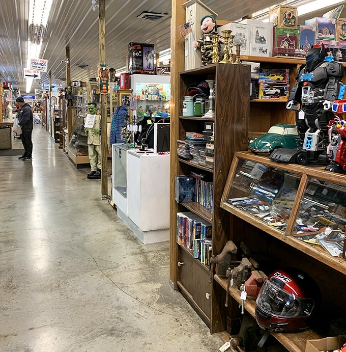 Collector's paradise! Morning Sun's carefully arranged booths showcase everything from vintage toys to handcrafted furniture.