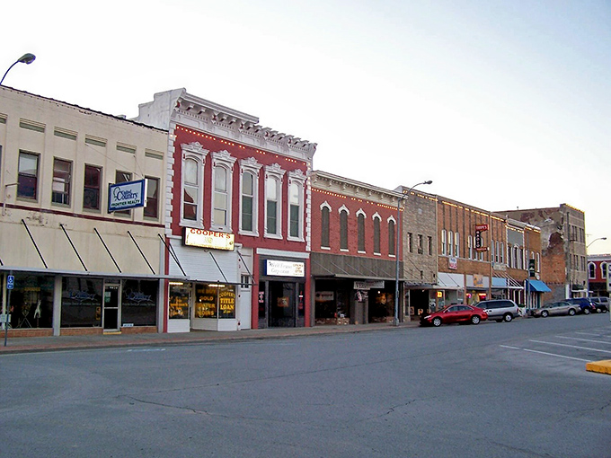 Downtown Nevada's historic buildings stand proudly like old friends gathering for coffee – reliable, full of stories, and always welcoming.