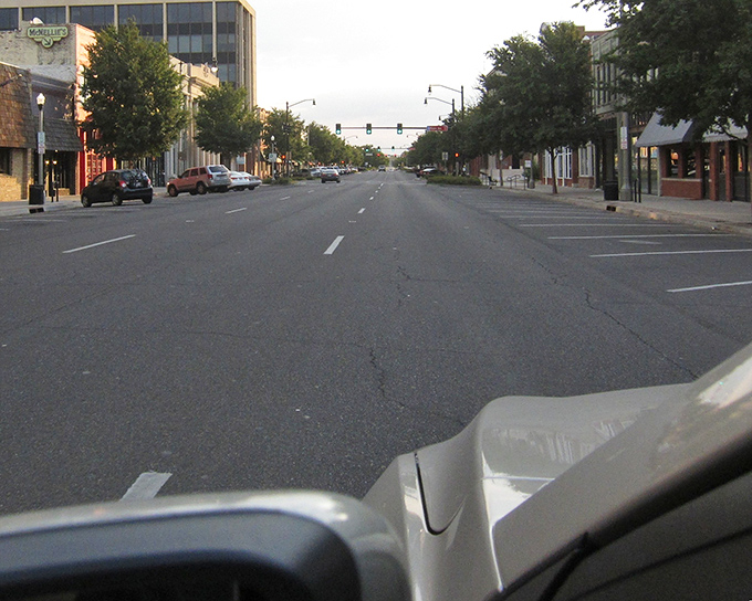 Wide streets stretch through Norman's town center. Your retirement savings won't get bucked off here!