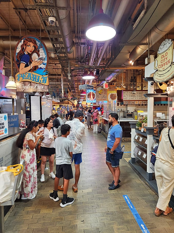 The crowded market atmosphere creates that authentic feeling of discovering something special among the everyday chaos.
