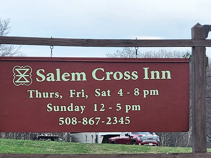 That rustic sign tells you everything you need to know&mdash;you've found a hidden gem where history and great steaks collide.