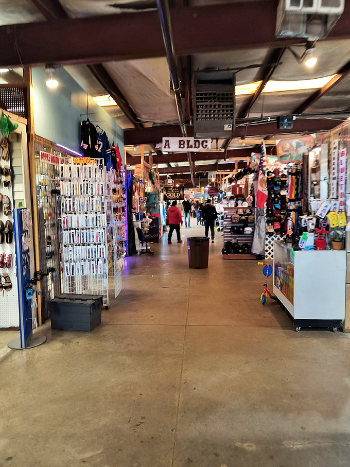 Wide aisles, endless possibilities. Even on busy days, there's room to browse and dream at this spacious marketplace.