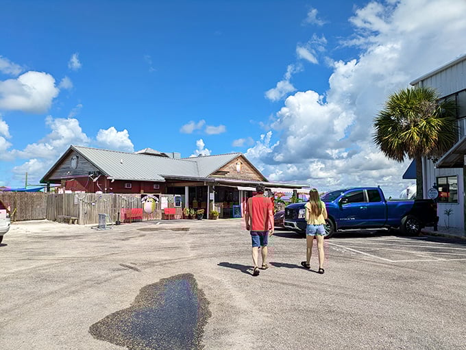 Those barrel tables aren't just for show&mdash;they're the perfect spot to demolish a blackened grouper sandwich while watching sailboats drift by.