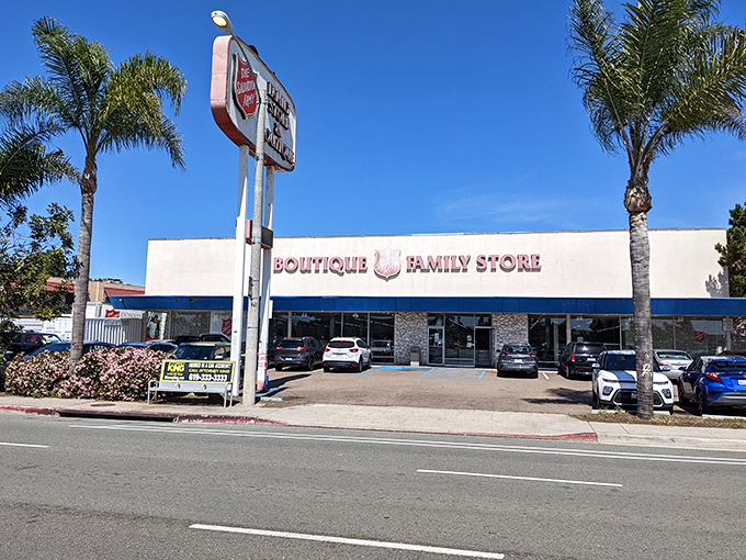 Under this iconic sign, savvy shoppers discover everything from vintage treasures to nearly-new necessities at prices that feel like stealing.