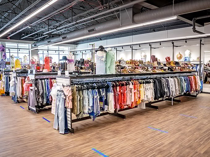 Clean lines and organized racks make Uptown Cheapskate feel more like a department store than a thrift shop.