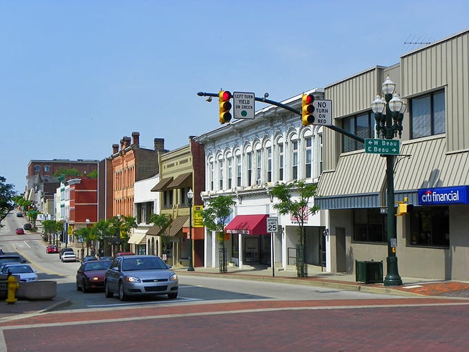 The aerial view of Washington reveals a patchwork quilt of affordable neighborhoods nestled against the rolling Pennsylvania landscape.