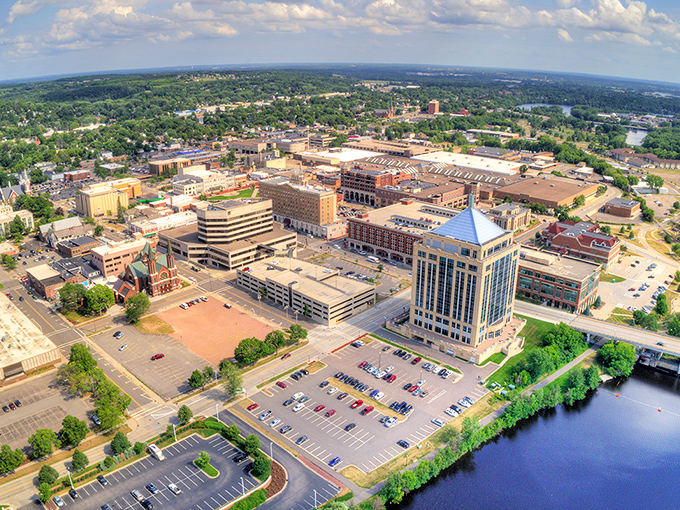 From this bird's-eye view, Wausau reveals itself as Wisconsin's perfect-sized city &ndash; not too big, not too small, just right.