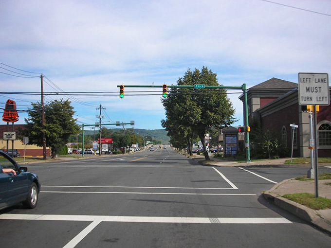 Historic storefronts in Wilkes-Barre create a timeline of American architectural styles. Like walking through different eras on one street!