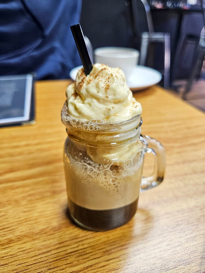 Coffee and ice cream having a romantic date in a mason jar. This affogato is what Italian dreams and Midwestern comfort look like when they meet.