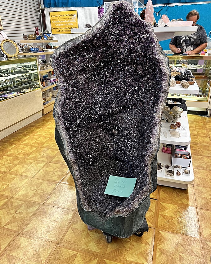 Nature's artwork on magnificent display&mdash;this amethyst cathedral would make even the most minimalist decorator reconsider their life choices.