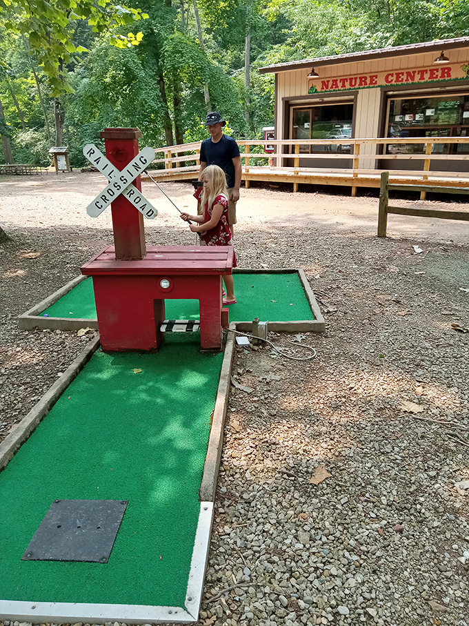Mini-golf meets nature education – where kids think they're just having fun but are secretly learning something. Parental victory!