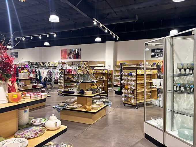 The housewares section gleams with possibility. One person's discarded serving platter is another's conversation-starting centerpiece at next week's dinner party.