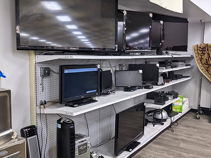 Electronics section: where brave souls gamble on yesterday's technology. That flat-screen might be your best decision or most entertaining mistake.