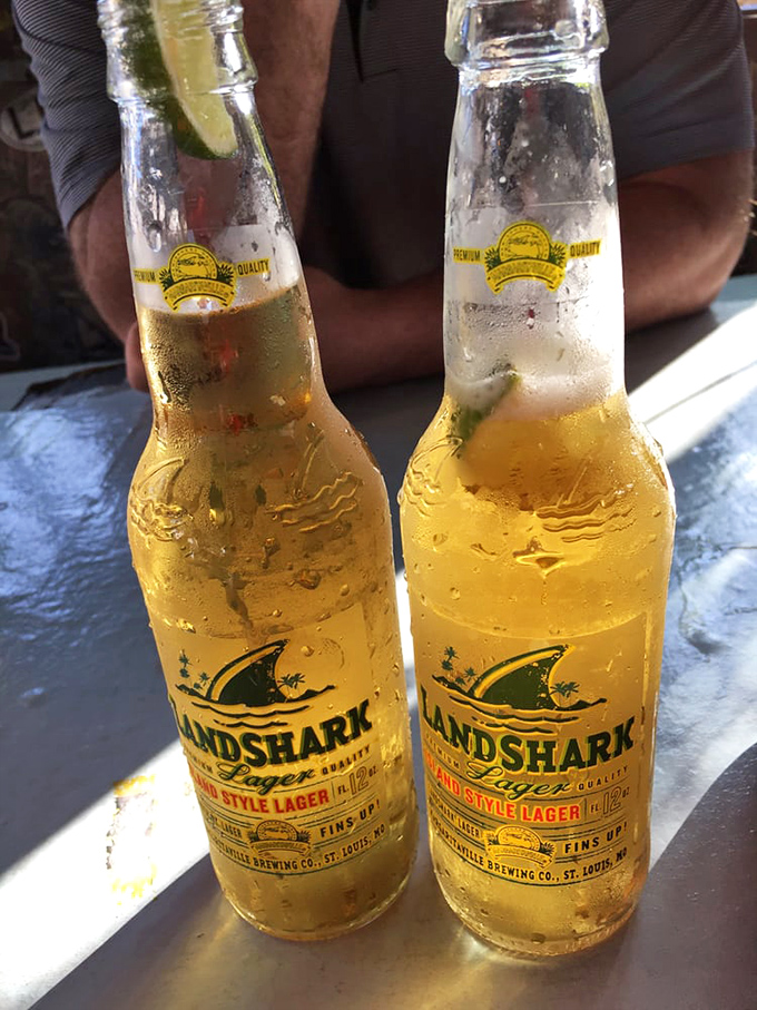Cold beer and lime&mdash;the unofficial hydration strategy of the Keys. These Landshark lagers are sweating almost as much as you are.